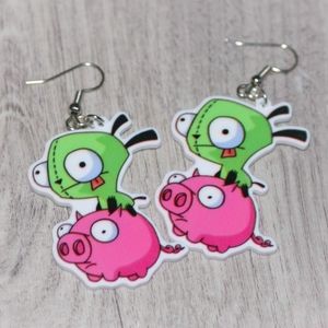 invader zim | Jewelry | Invader Zim Gir Character Earrings | Poshmark